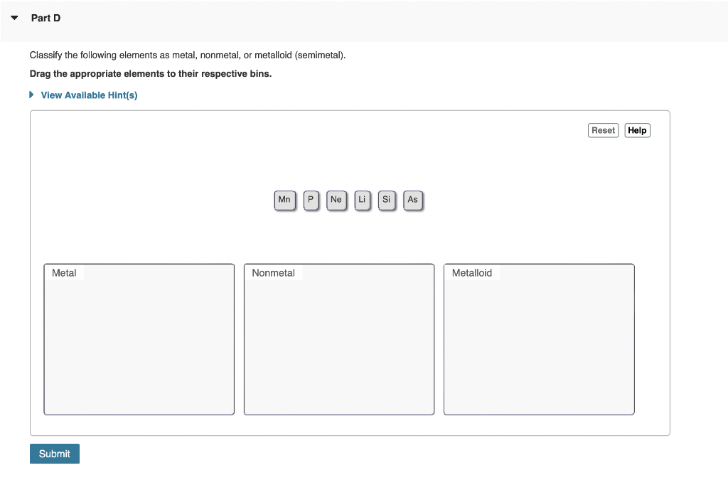 Solved Classify the following elements as main group | Chegg.com
