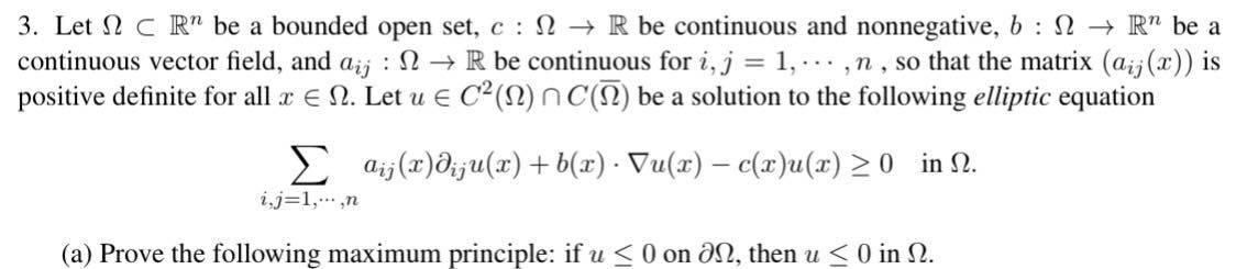 Solved 3. Let 2 CR” be a bounded open set, c: R be | Chegg.com
