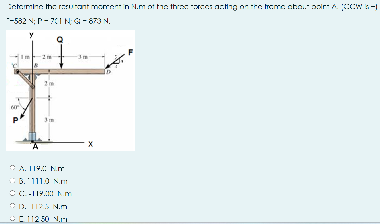 Solved Determine the resultant moment in N.m of the three | Chegg.com