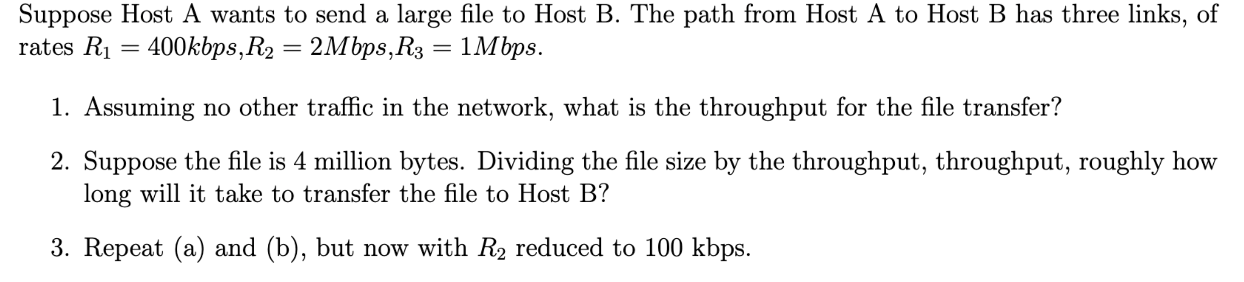 Solved Suppose Host A wants to send a large file to Host B. | Chegg.com