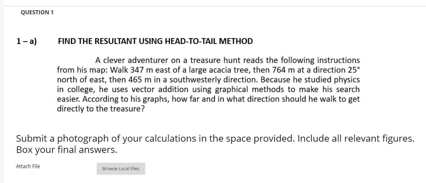 Solved QUESTION 1 1-a) FIND THE RESULTANT USING HEAD-TO-TAIL | Chegg.com