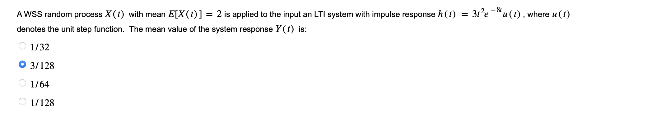 Solved A WSS random process X(t) with mean E[X(t)]=2 is | Chegg.com