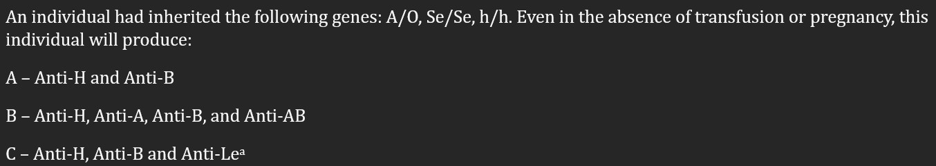 Solved An individual had inherited the following genes: | Chegg.com