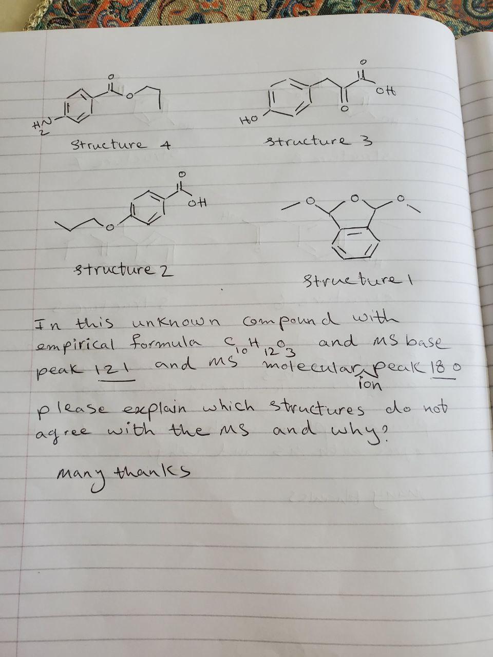 Solved Structure 4 structure 3 structure 2 strueture 1 In | Chegg.com