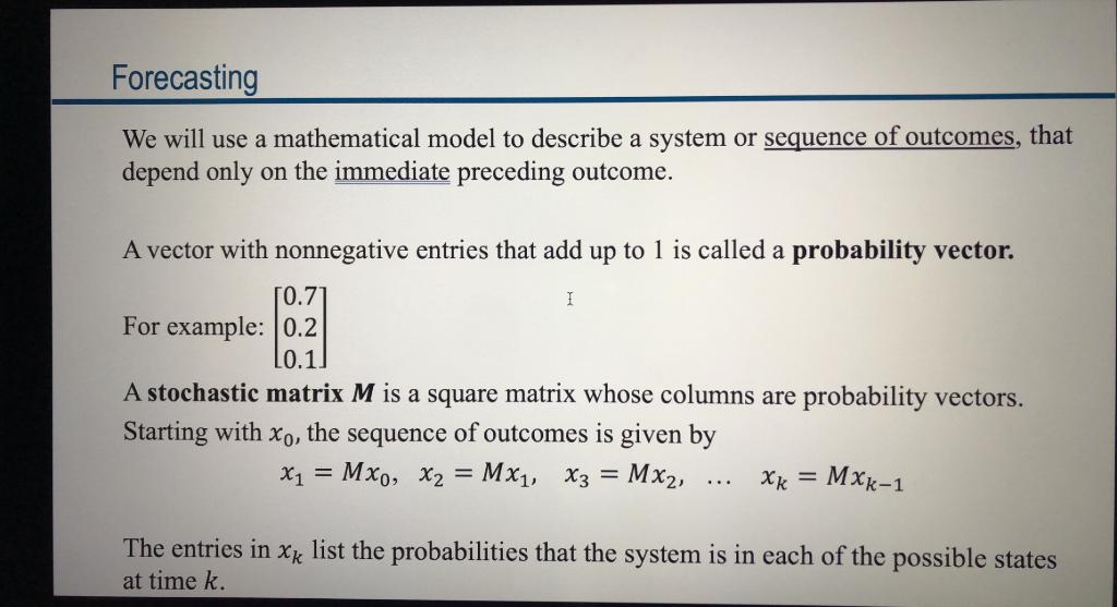 Solved Forecasting We will use a mathematical model to | Chegg.com
