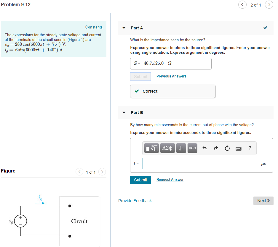 Solved Problem 9.12 2 of 4 Constants Part A The expressions | Chegg.com