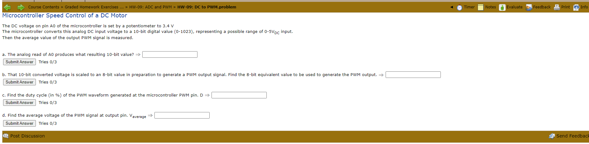 Solved Calculate the DC voltage out for a PWM waveform with | Chegg.com