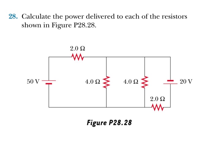 Solved Calculate the power delivered to each of the | Chegg.com