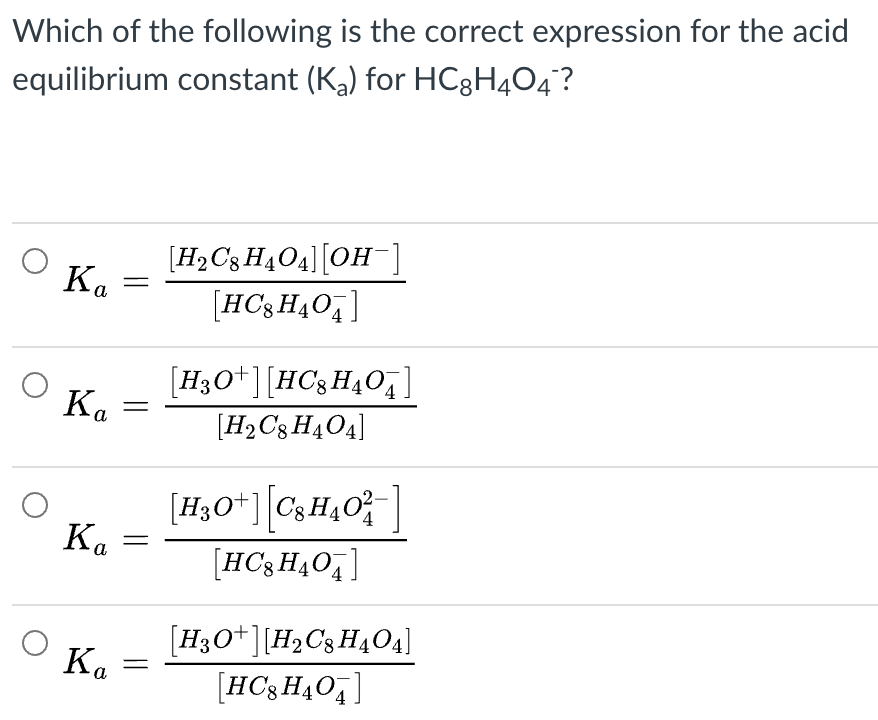 Solved Which of the following equations shows the | Chegg.com