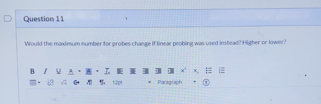 Solved Question 9 5 pts Using quadratic probing, insert the | Chegg.com