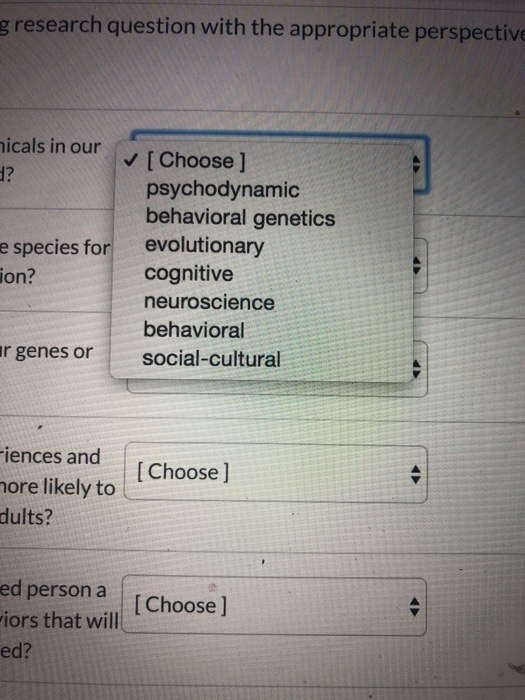 Solved Match the following research question with the | Chegg.com