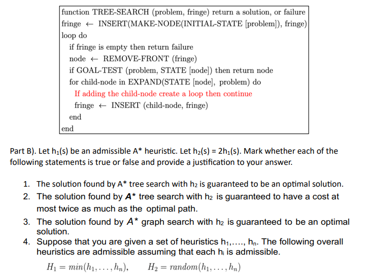 Solved \begin{tabular}{|l} \hline function TREE-SEARCH | Chegg.com