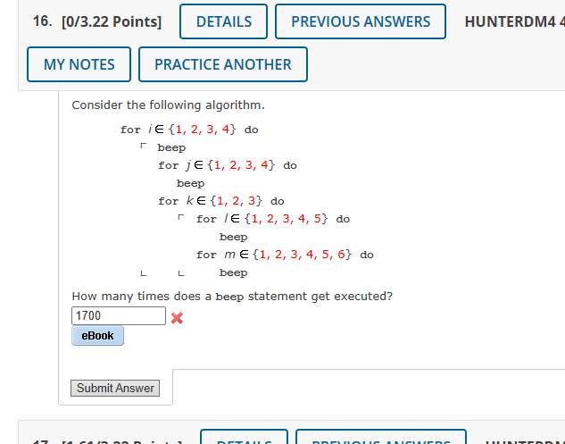 Solved 0322 Points Hunterdm4 Consider The Following 