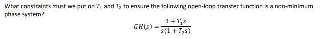 Solved What constraints must we put on T and Ty to ensure | Chegg.com