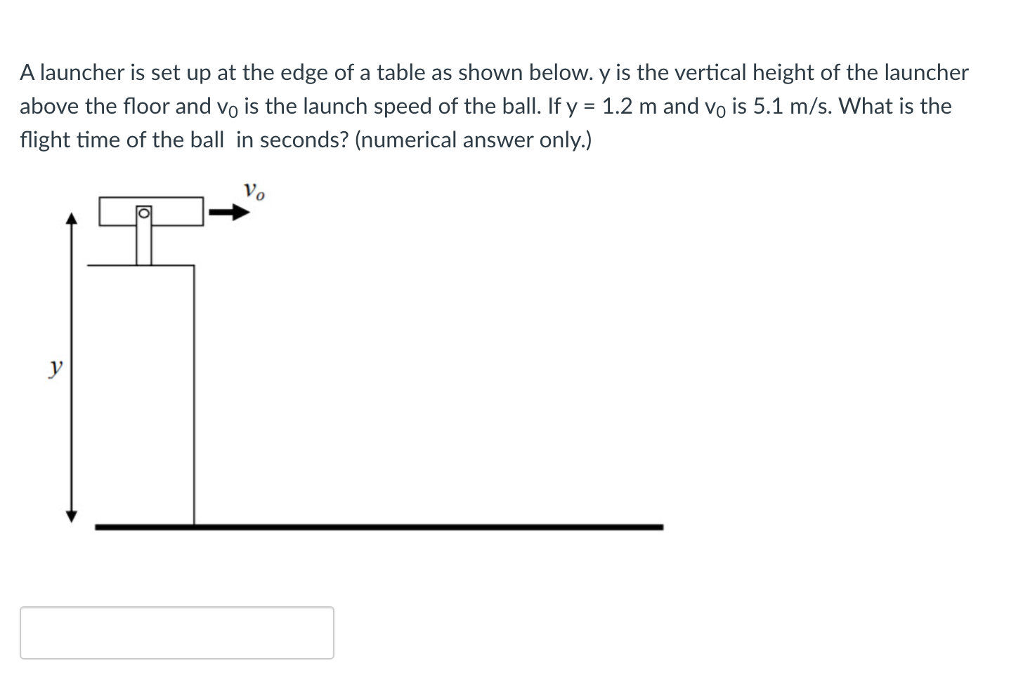 Solved A launcher is set up at the edge of a table as shown | Chegg.com