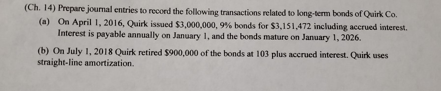 Solved (Ch. 14) Prepare journal entries to record the | Chegg.com