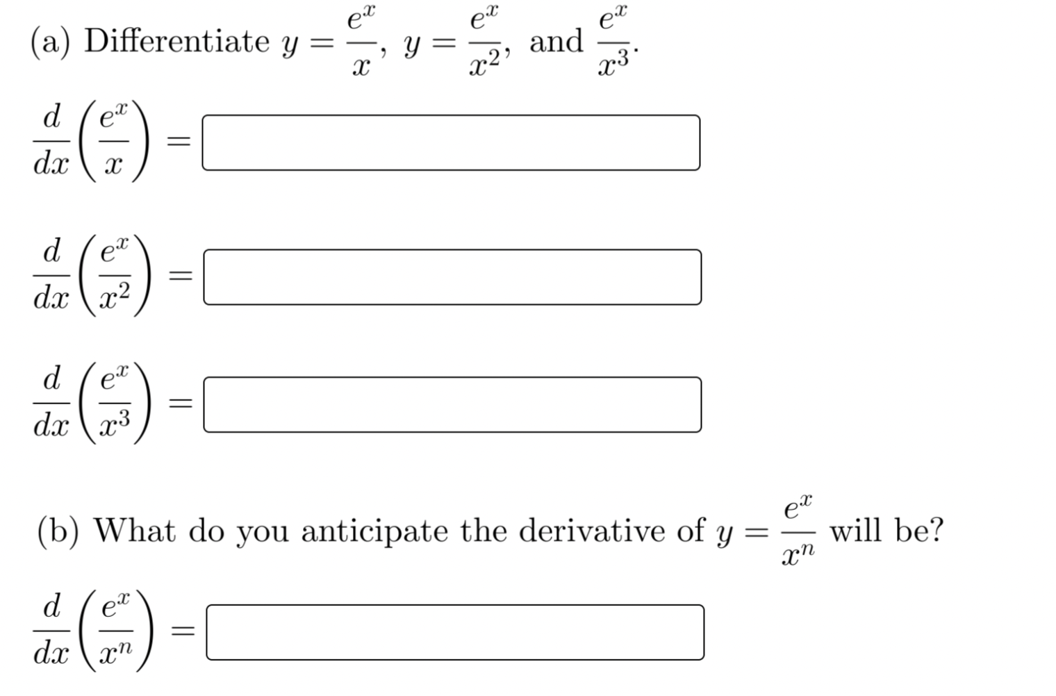 Solved (a) Differentiate y = d (€) (-/-) = = dx d dx eit x² | Chegg.com