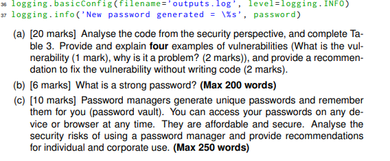 Solved 2. Following is a Python code for generating a strong | Chegg.com