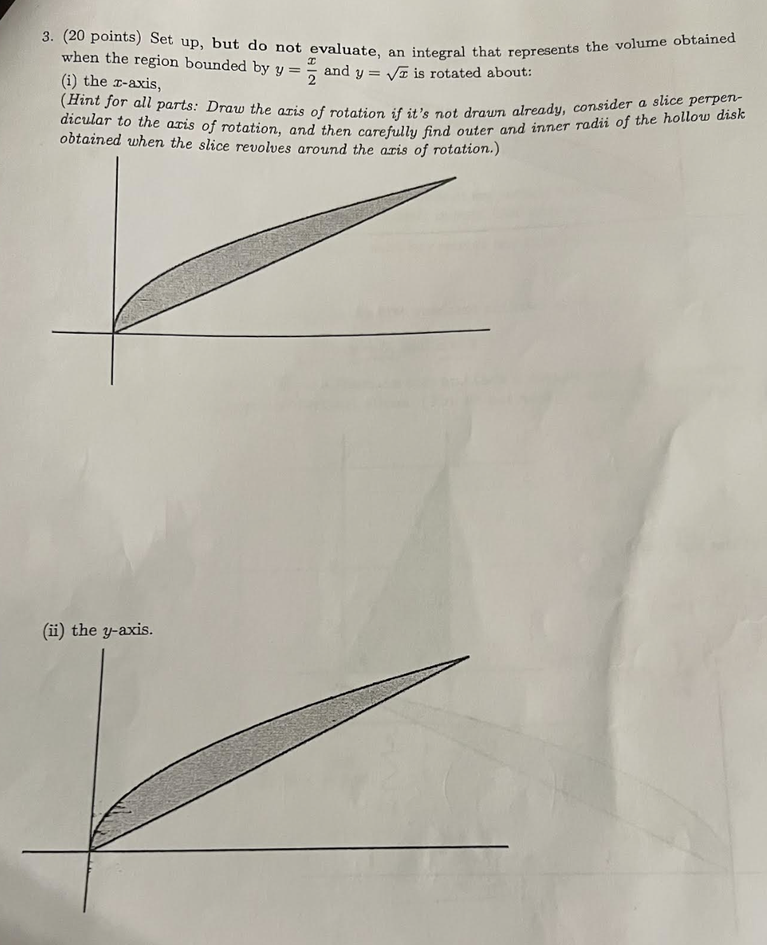 Solved 3. (20 points) Set up, but do not evaluate, an | Chegg.com