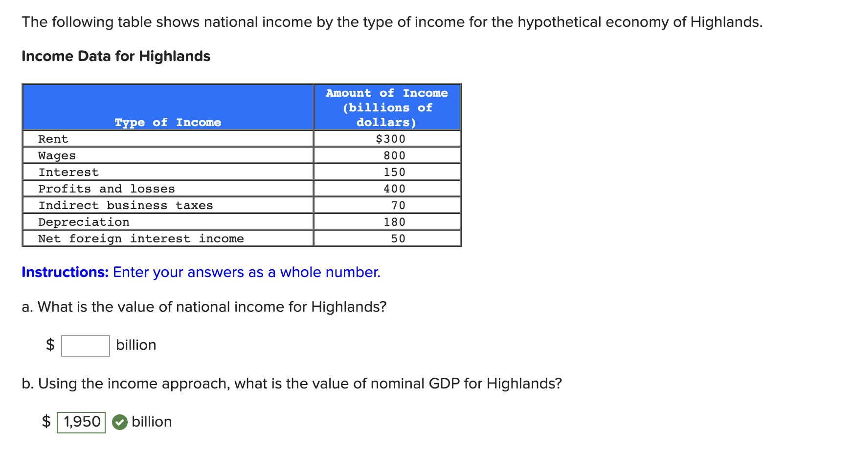 Solved The following table shows hypothetical values for the | Chegg.com