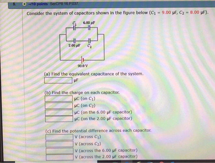 Solved Consider the system of capacitors shown in the figure | Chegg.com