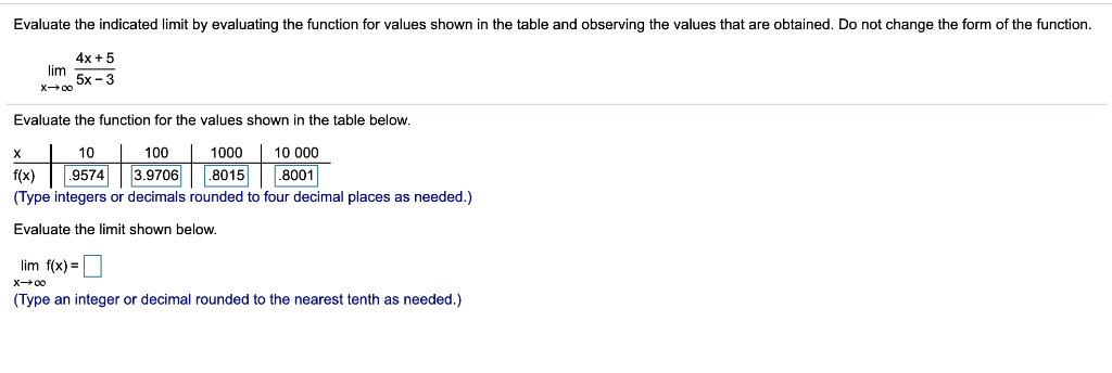 Solved Evaluate the indicated limit by evaluating the | Chegg.com