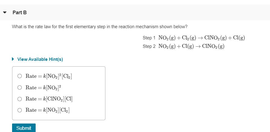 Solved v Part A The following three-step mechanism has been | Chegg.com