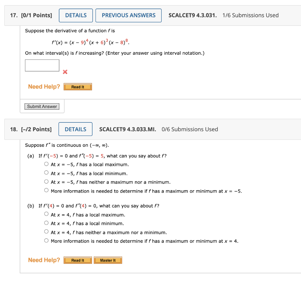 Solved 17 Suppose The Derivative Of A Function F Is F x Chegg