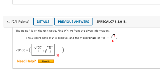 Solved 4. [0/1 Points) DETAILS PREVIOUS ANSWERS SPRECALC7 | Chegg.com