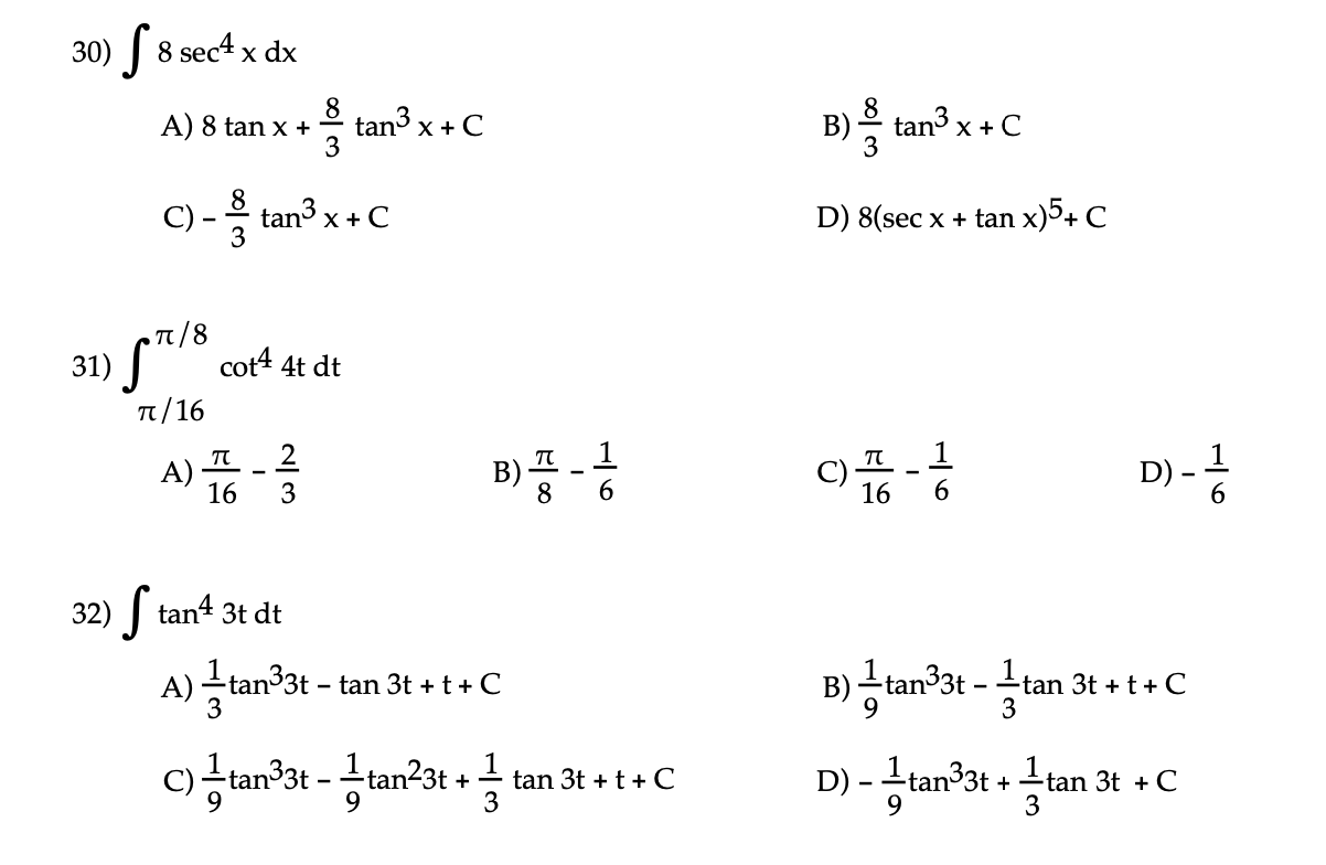 Solved Evaluate the integral: Trig functions 26) ∫5cos33xdx | Chegg.com