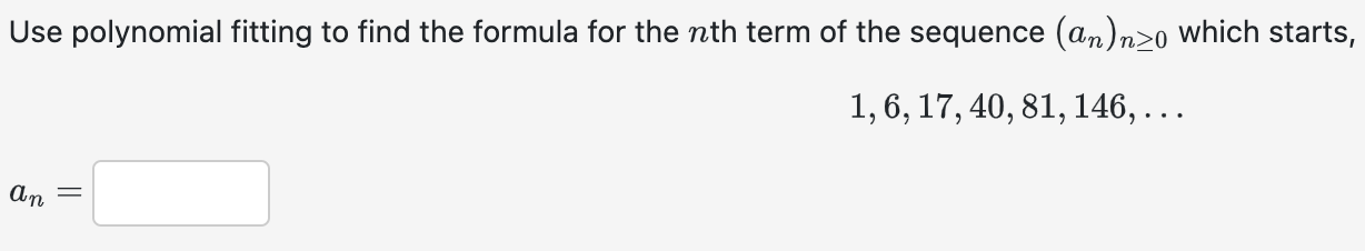 Solved Use polynomial fitting to find the formula for the | Chegg.com