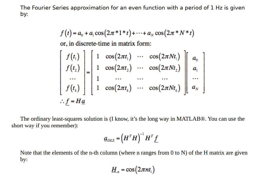 Solved The Fourier Series approximation for an even function | Chegg.com