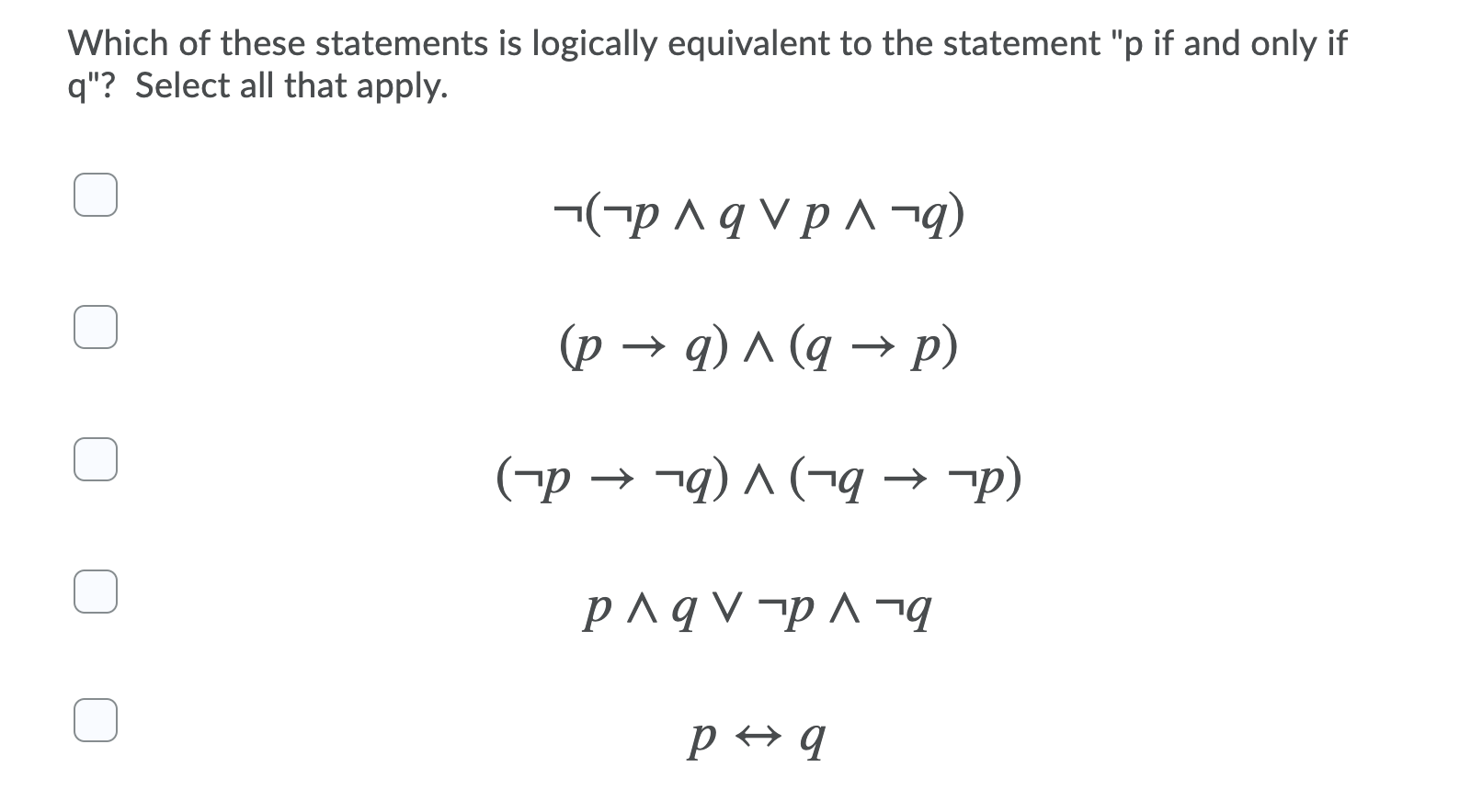 Solved Which of these statements is logically equivalent to | Chegg.com