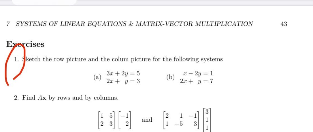 Solved 7 SYSTEMS OF LINEAR EQUATIONS & MATRIX-VECTOR | Chegg.com