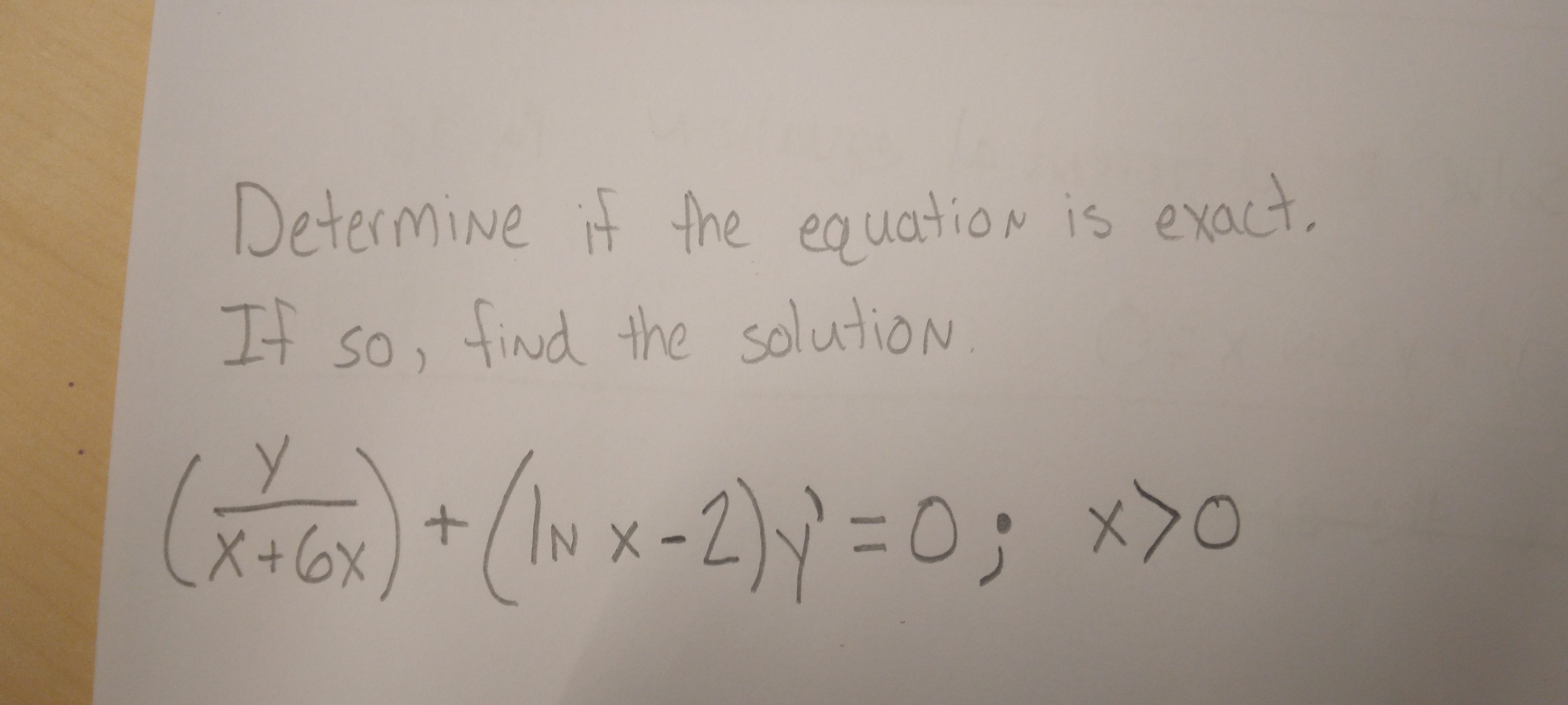 Solved Determine if the equation is exact.If so, ﻿find the | Chegg.com
