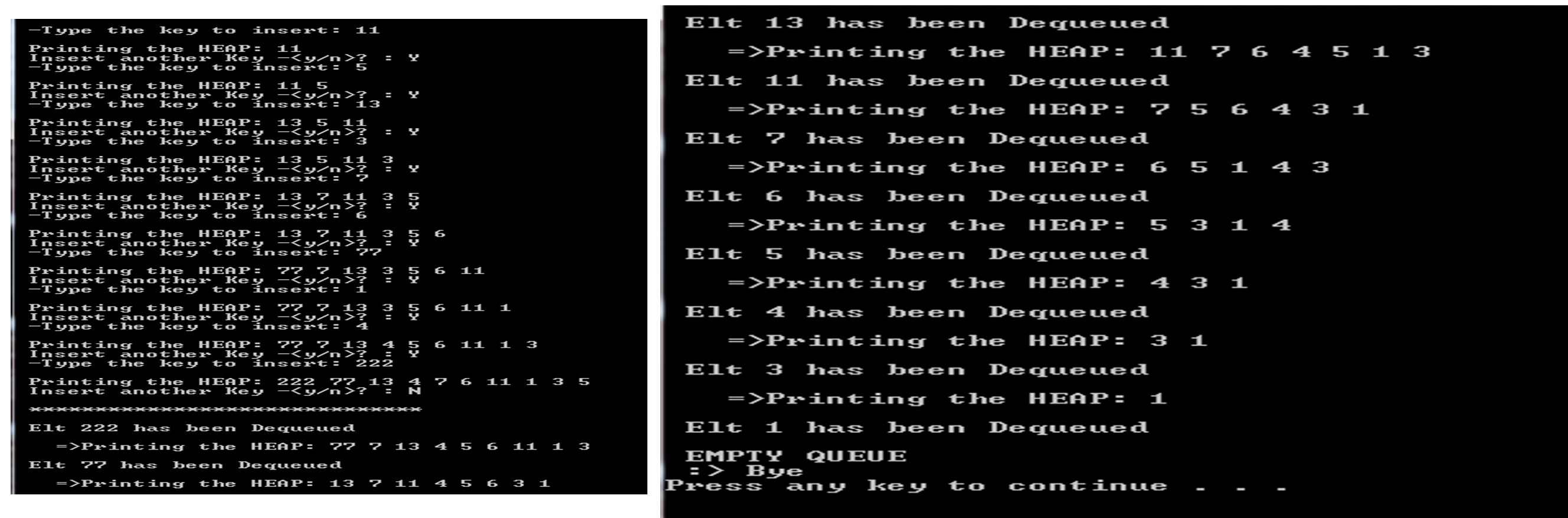 Solved Using C Program Implement A Heap By Inserting The 9174