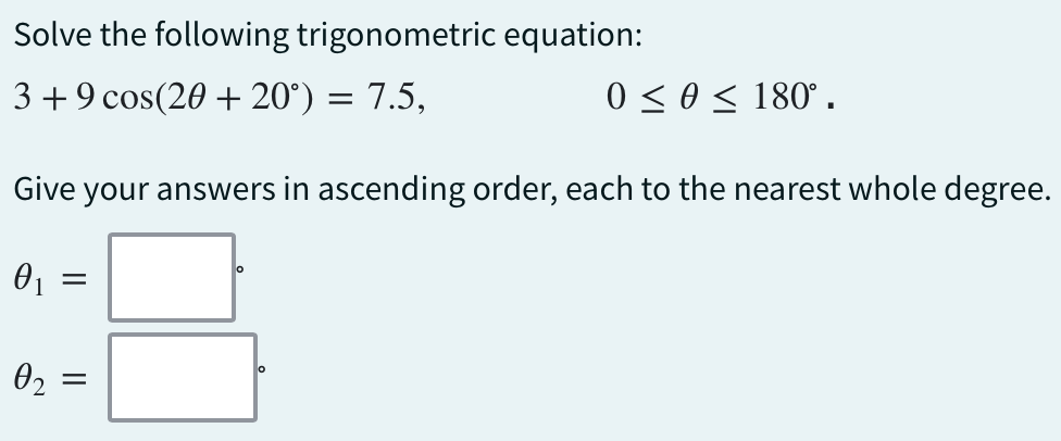 Solved Solve the following trigonometric | Chegg.com