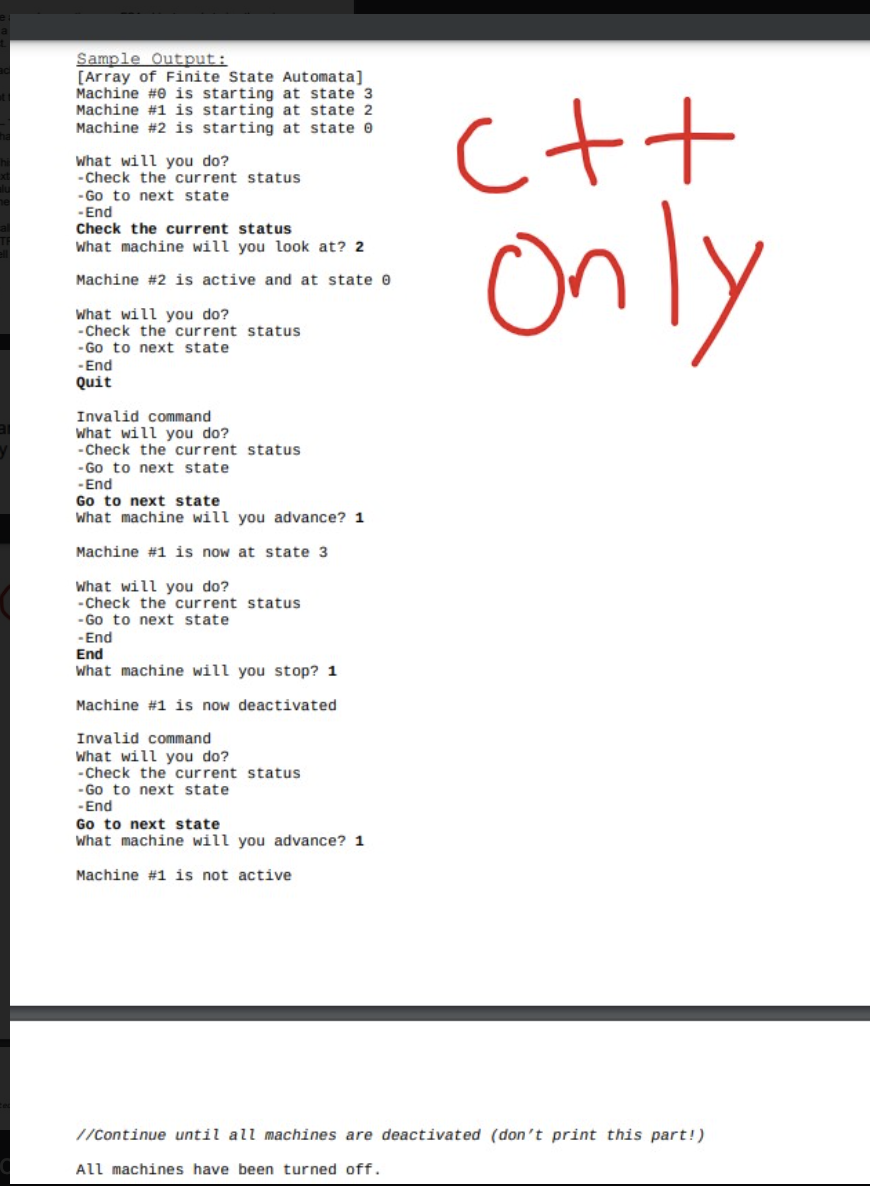 Solved *C++ ONLY* Assignment 7 B: Multiple Finite State | Chegg.com