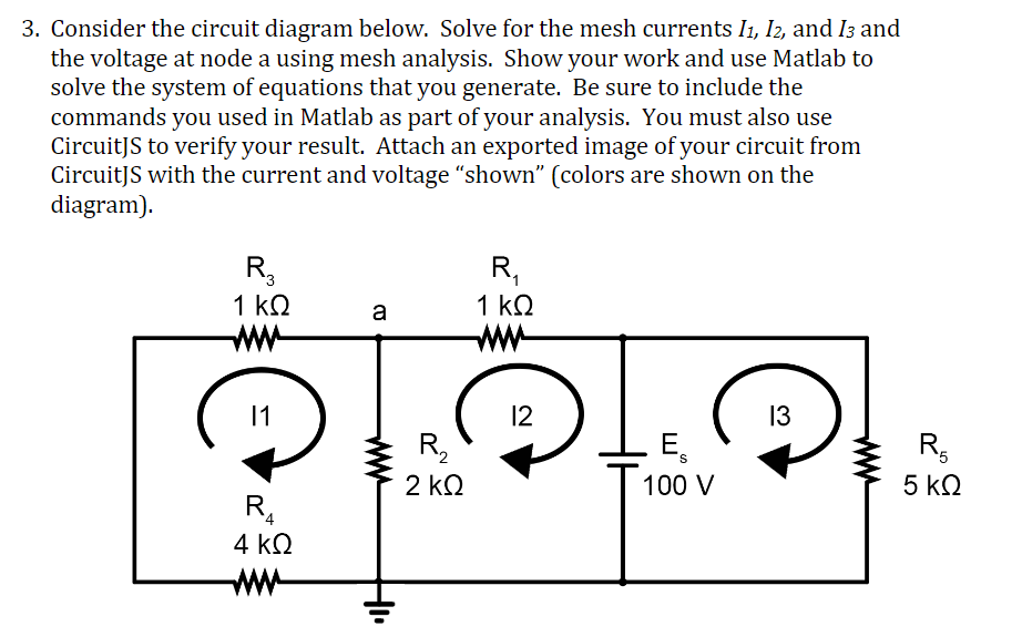 Solved 3. Consider the circuit diagram below. Solve for the | Chegg.com