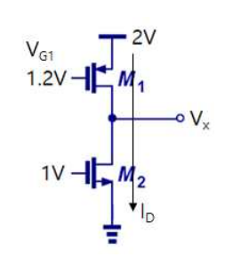 Solved The CMOS circuit was given. ① Find the voltage range | Chegg.com