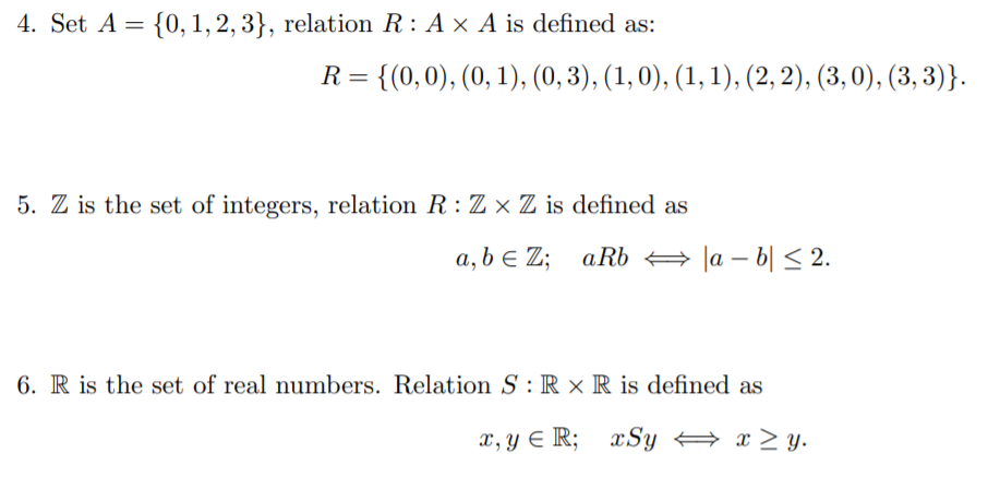 Solved For each relation in Q3 - Q6 show whether they do or | Chegg.com