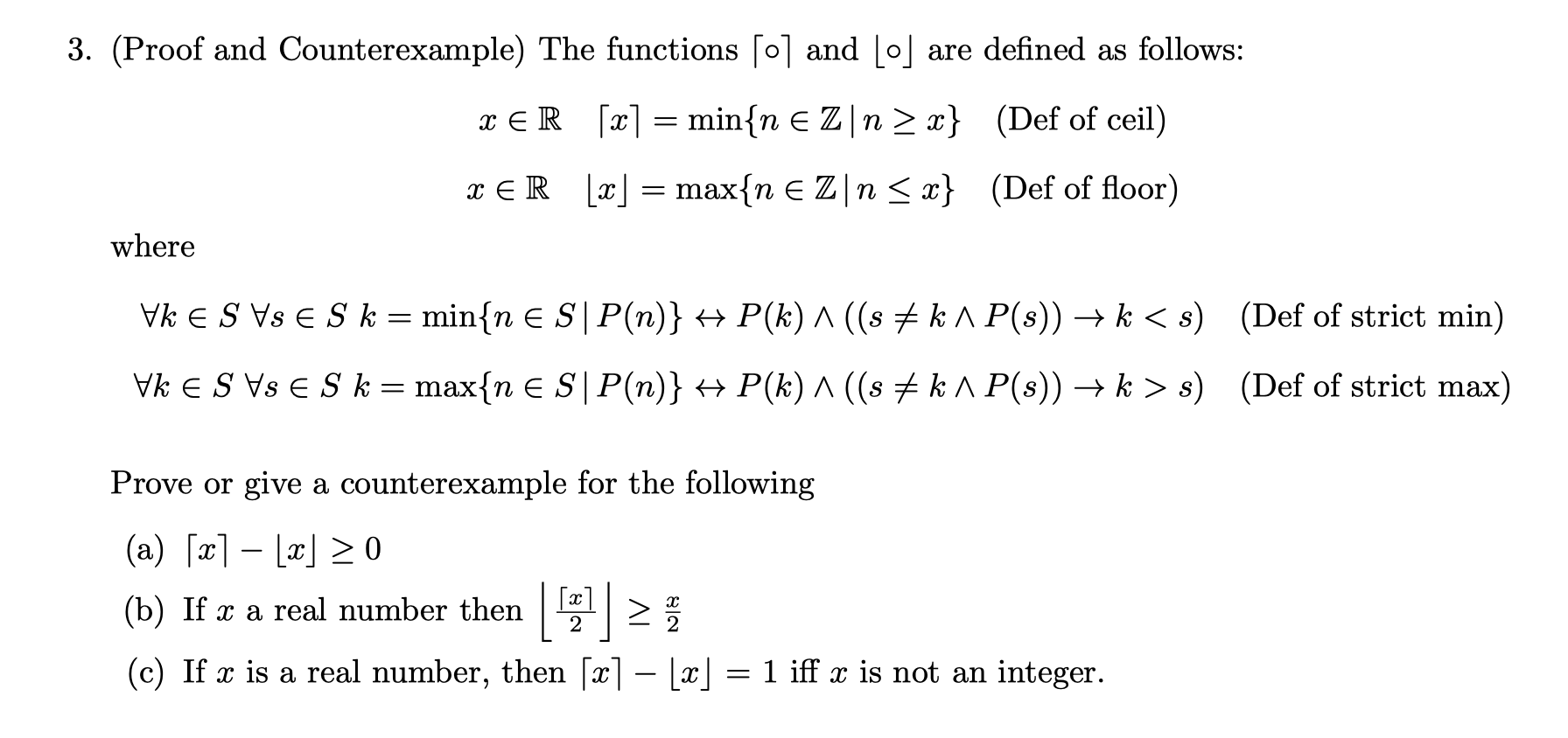 Solved 3. (Proof and Counterexample) The functions Col and | Chegg.com