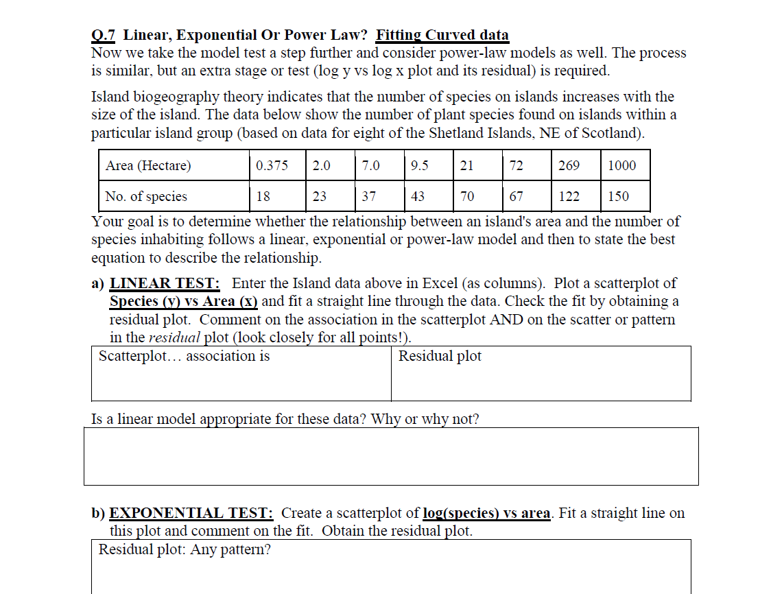 Solved b) POWER-LAW TEST: Create a scatterplot of | Chegg.com
