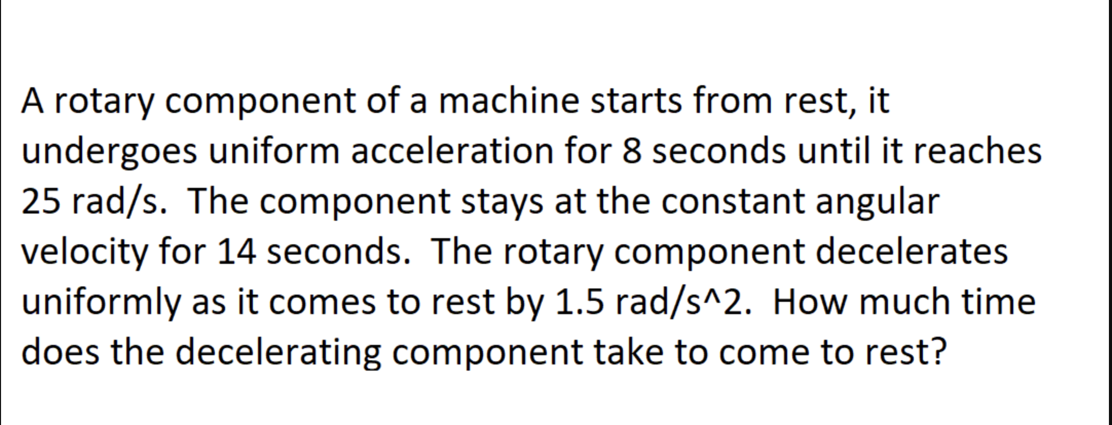 Solved A rotary component of a machine starts from rest, it | Chegg.com