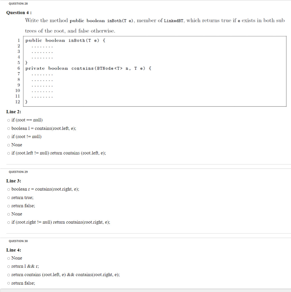 Solved QUESTION 28 Question 4 : Write the method public | Chegg.com