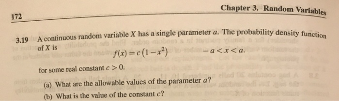 Solved Chapter 3. Random Variables 172 A continuous random | Chegg.com
