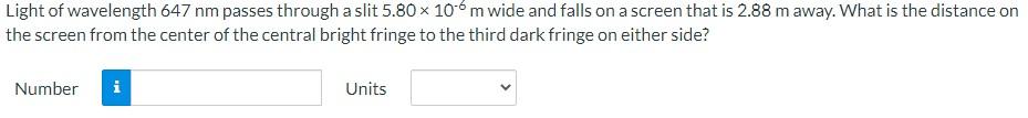 Solved Light of wavelength 647 nm passes through a slit | Chegg.com