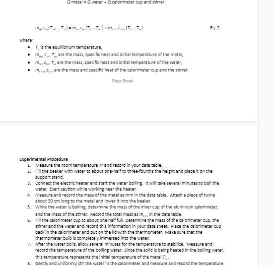 Solved Lab 1 Specific Heat Objective After completing this | Chegg.com