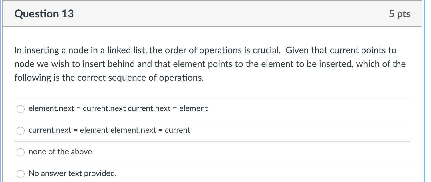 Solved Question 11 3 pts The growth function (5n4 +10n2 + | Chegg.com