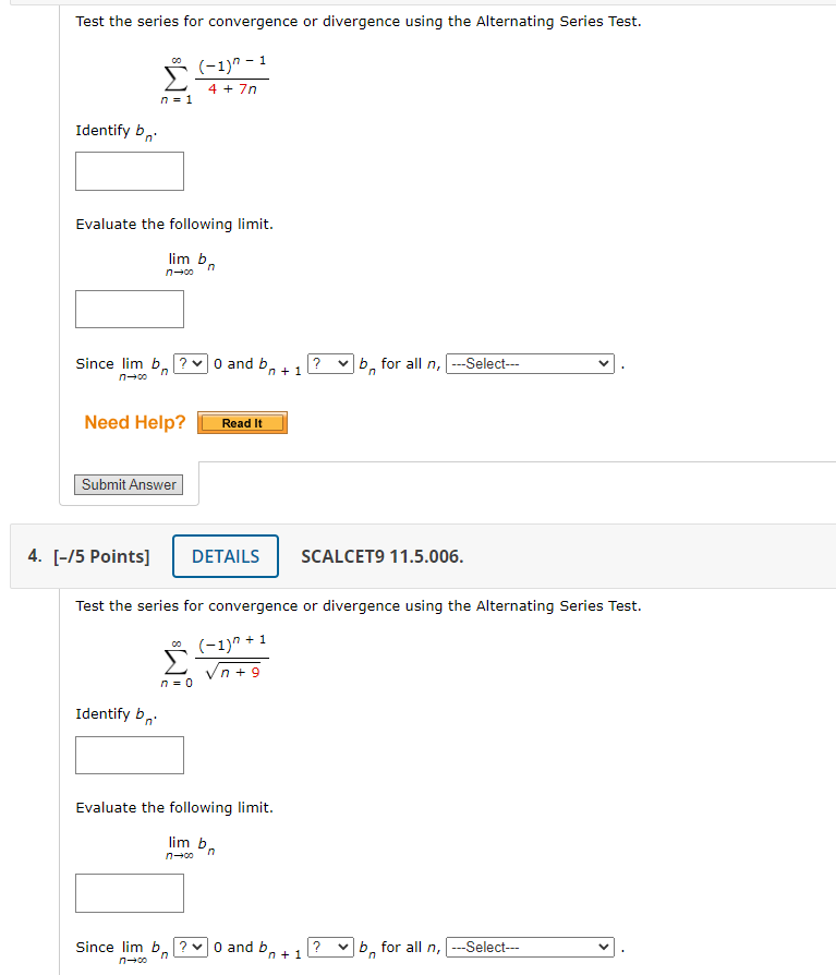 Solved Test the series for convergence or divergence using | Chegg.com